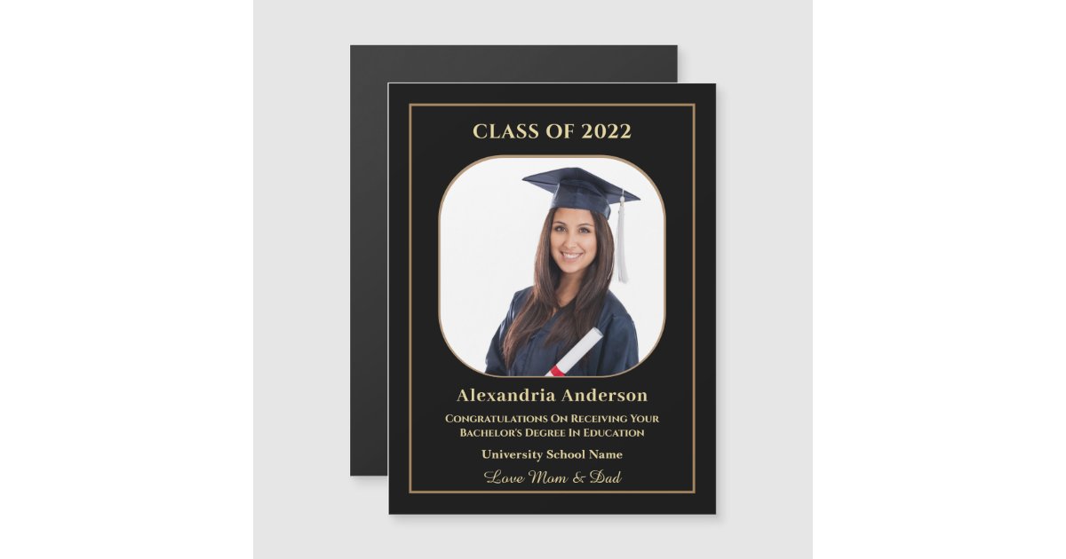 Grad Graduation Graduate Photo Custom Magnet | Zazzle