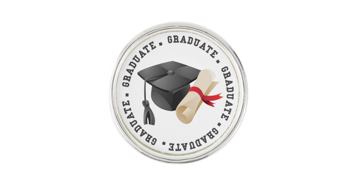 Grad Hat and Degree Lapel Pin | Zazzle