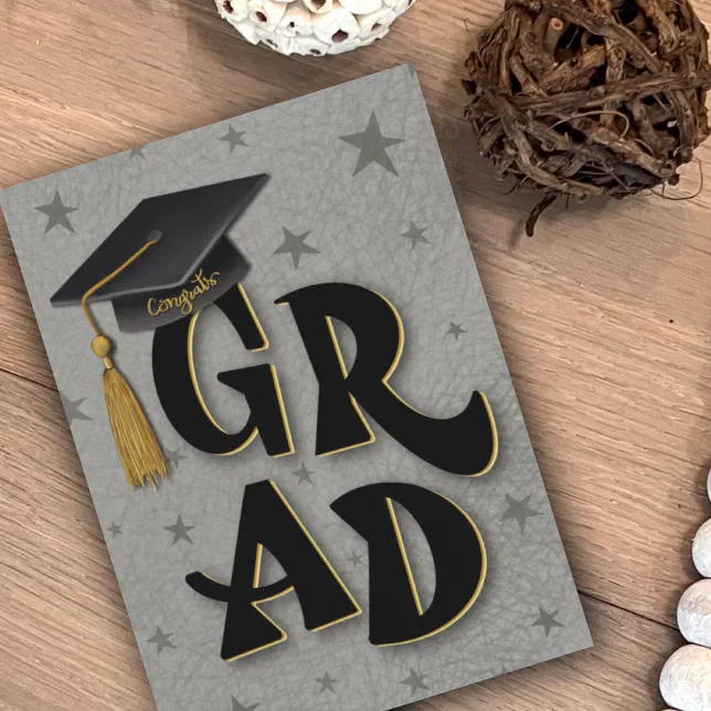 GRAD Inspirivity Modern Fun Graduation Card | Zazzle