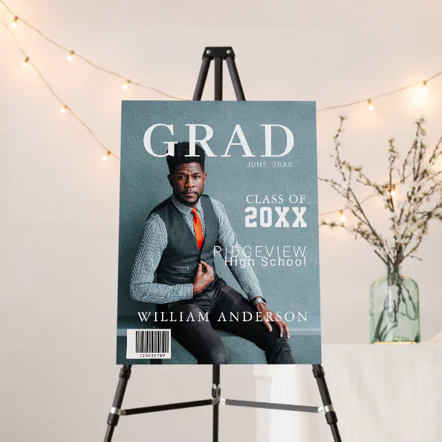 GRAD Magazine Photo Graduation Foam Board | Zazzle