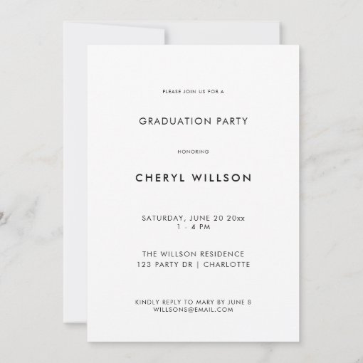 Grad Modern Black Script Photo Overlay Graduation Invitation | Zazzle