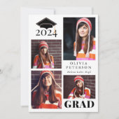 GRAD Multi Photo Collage Graduation Announcement | Zazzle