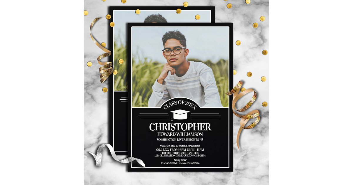 Grad Portrait Photo Template Graduation Party | Zazzle