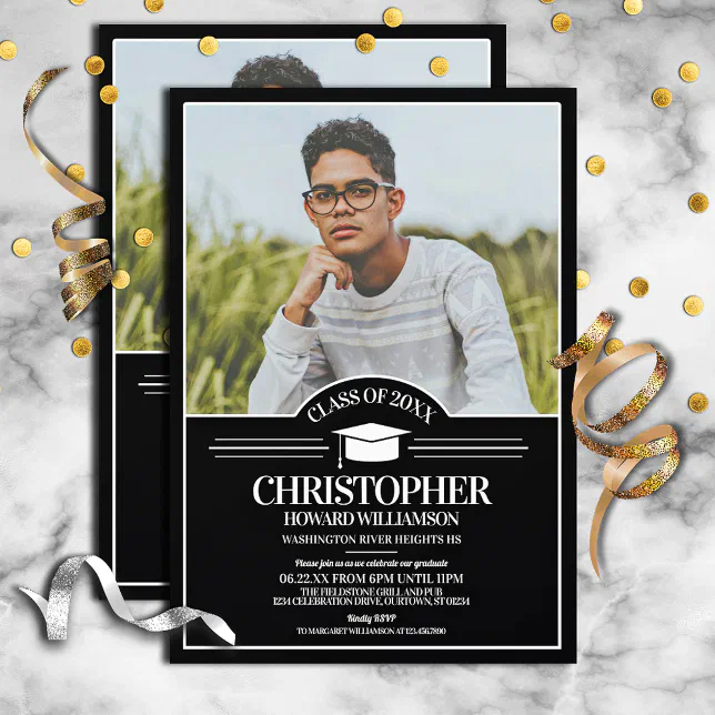 Grad Portrait Photo Template Graduation Party | Zazzle