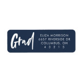 Grad return address navy label | Zazzle