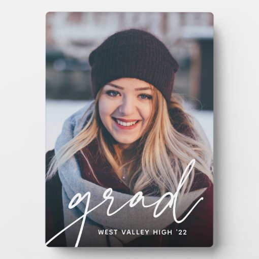 Grad Script Overlay | Graduation Photo Vertical Plaque | Zazzle