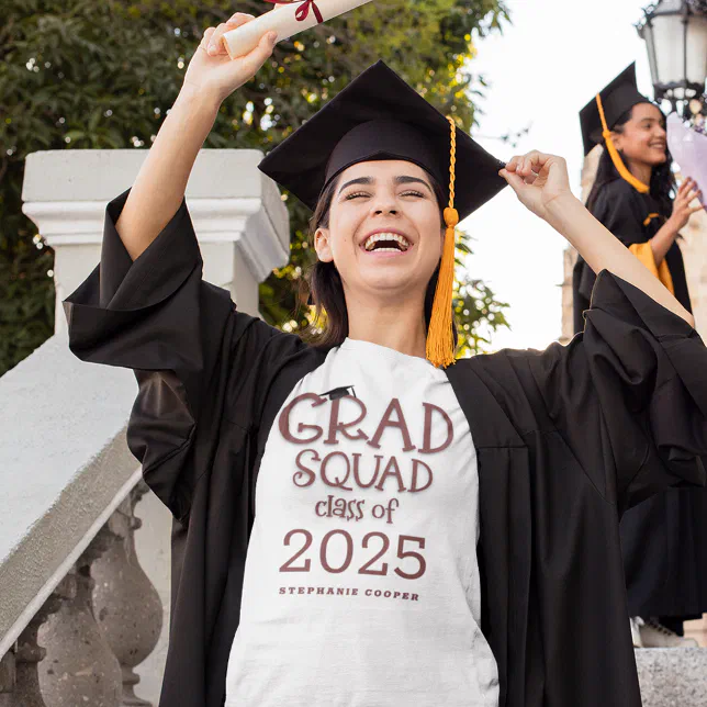 Grad Squad Class of 2025 Name Graduation T-Shirt | Zazzle