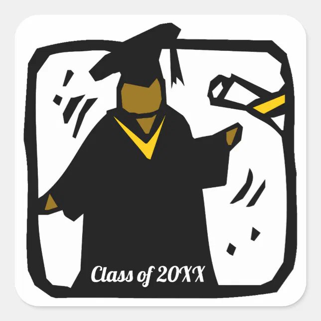 Grad Student Graduation Square Sticker | Zazzle