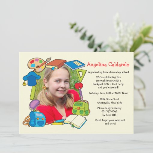 Grade School Graduation Photo Invitation | Zazzle