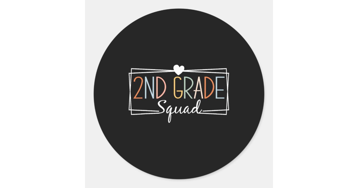 Grade Squad Teachers Kids 2nd Grade Back To School Classic Round ...
