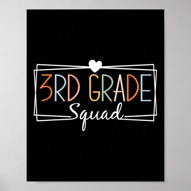 Grade Squad Teachers Kids 3rd Grade Back To School Poster | Zazzle