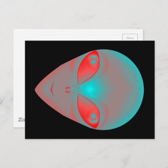GRADIENT ALIEN POSTCARD | Zazzle