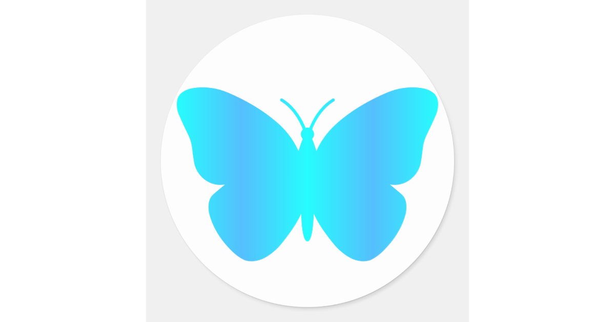 Gradient Blue Butterfly Sticker | Zazzle