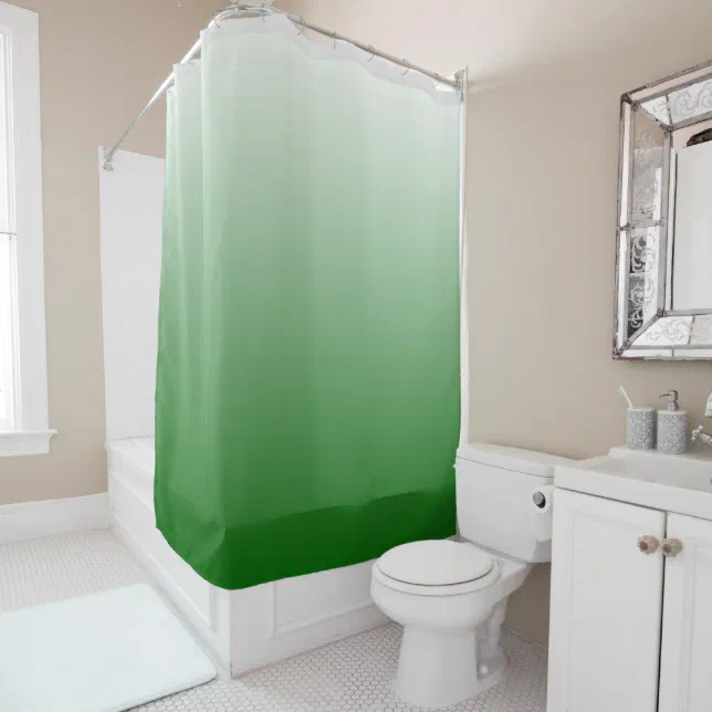 Gradient Dark Green Shower Curtain | Zazzle