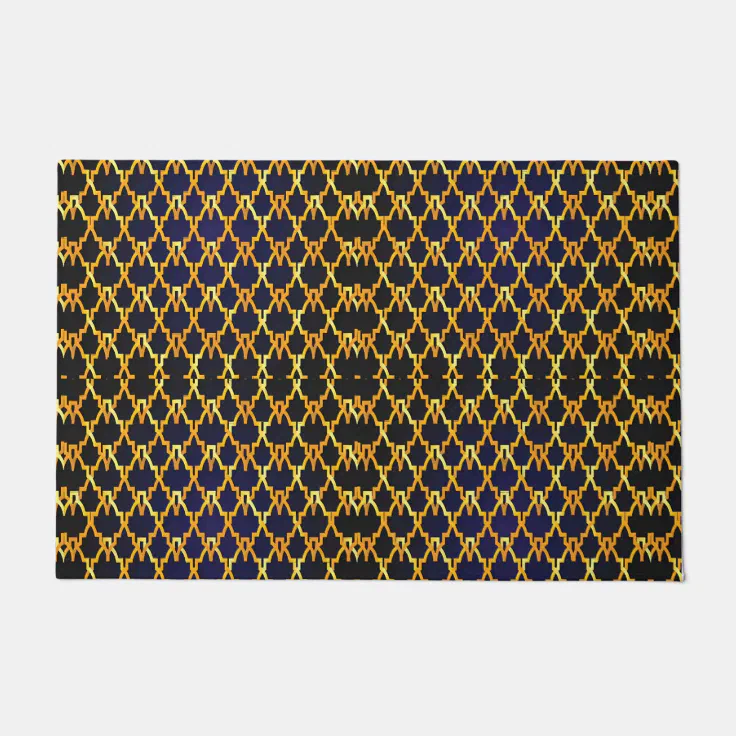 Gradient golden arabic pattern seamless doormat | Zazzle