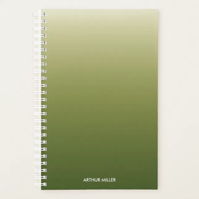 Gradient Ombre Green Personalized Planner | Zazzle