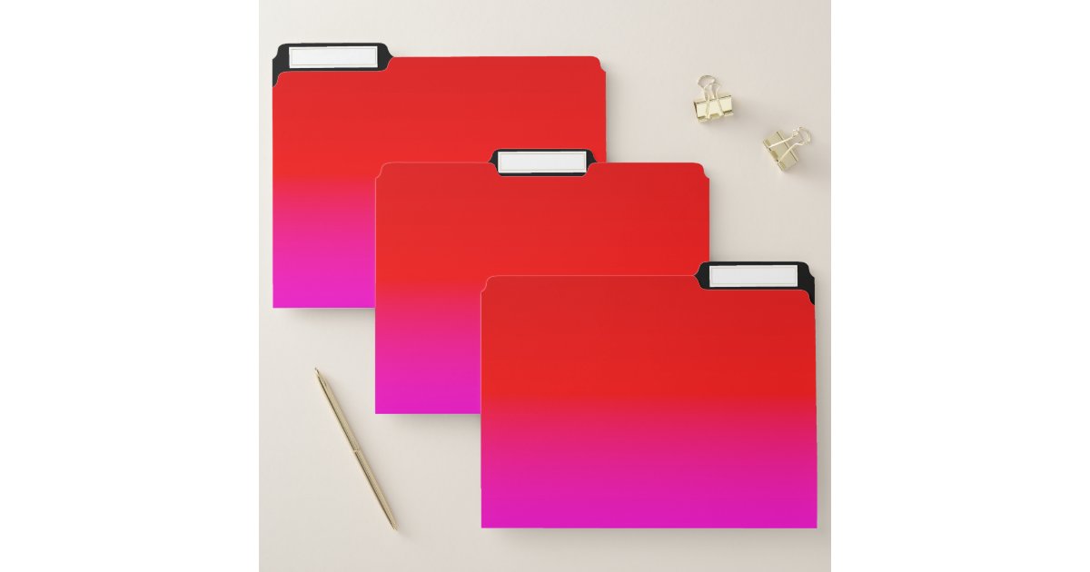 gradient ombre red pink , scarlet , red , pink file folder | Zazzle
