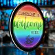 Gradient Rainbow & Business Logo, Welcome Pride LED Sign | Zazzle