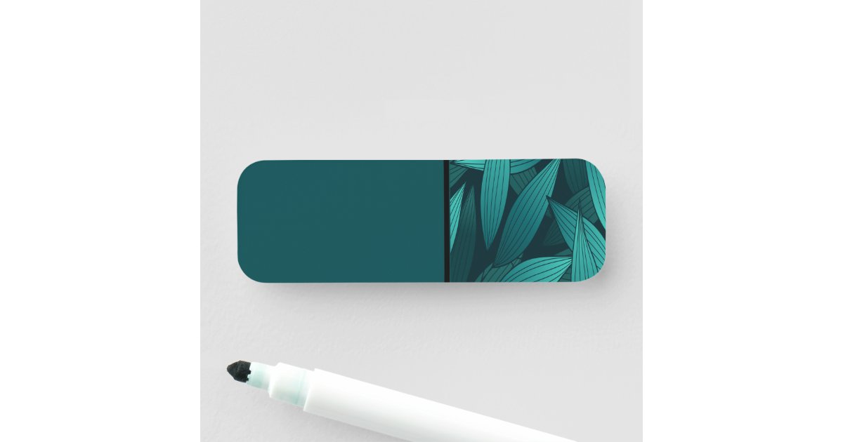 Gradient tropical leaves name tag | Zazzle
