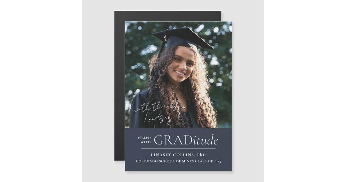 GRADitude Photo Magnet Graduation Announcement | Zazzle