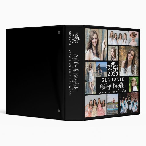 Graduate 11 Photo Collage Album Scrapbook 3 Ring Binder | Zazzle