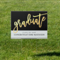 GRADUATE 2020 simple bold calligraphy gold black Sign | Zazzle
