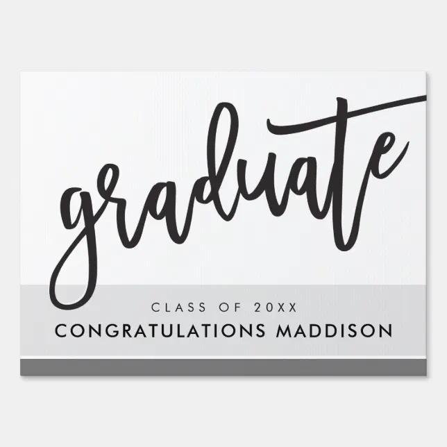 GRADUATE 2020 simple bold calligraphy plain black Sign | Zazzle