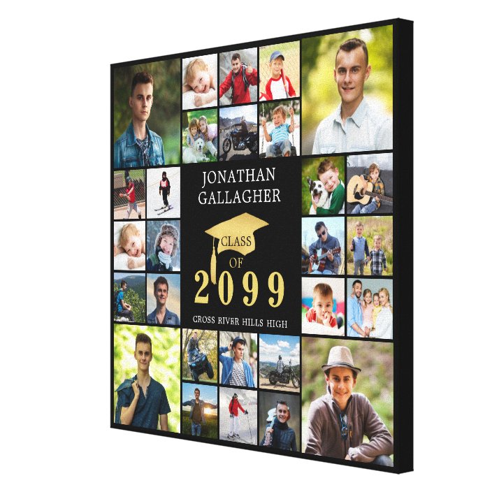 Graduate 28 Photo Collage Commemorative Canvas Print | Zazzle.com