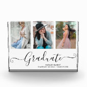 Graduate 3 Photo Collage Graduation Photo Block | Zazzle