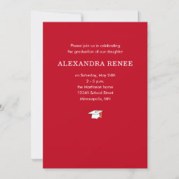 Graduate 3 Photo Collage Red Graduation Invitation | Zazzle