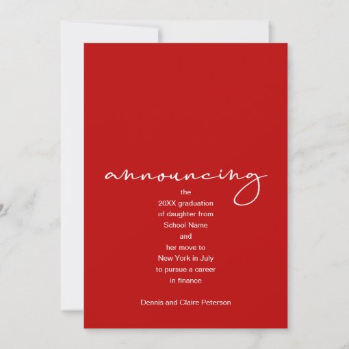 Graduate 3 Photo Scarlet Graduation Announcement | Zazzle