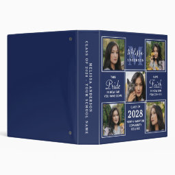 Graduate 5 Photo Collage Graduation Scrapbook 3 Ring Binder | Zazzle