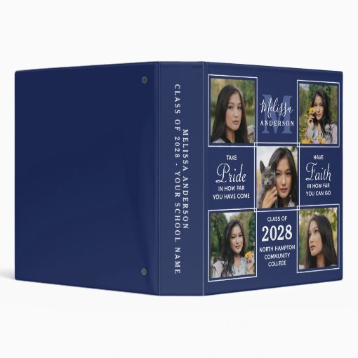 Graduate 5 Photo Collage Graduation Scrapbook 3 Ring Binder | Zazzle