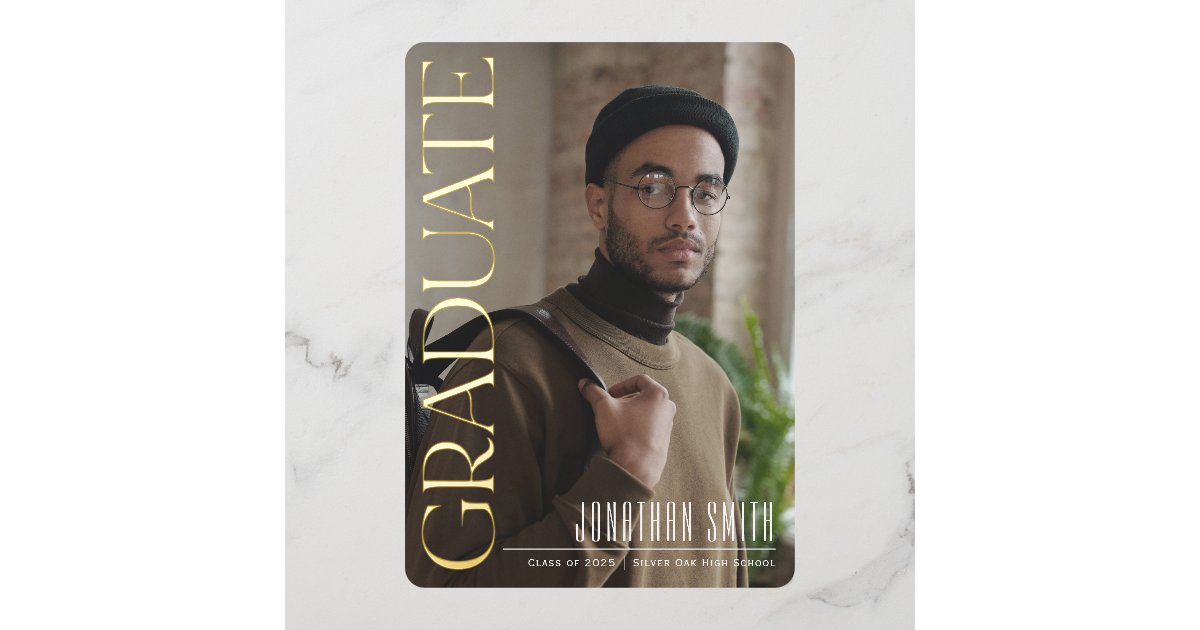 Graduate, Aesthetic Photo graduation announcement | Zazzle
