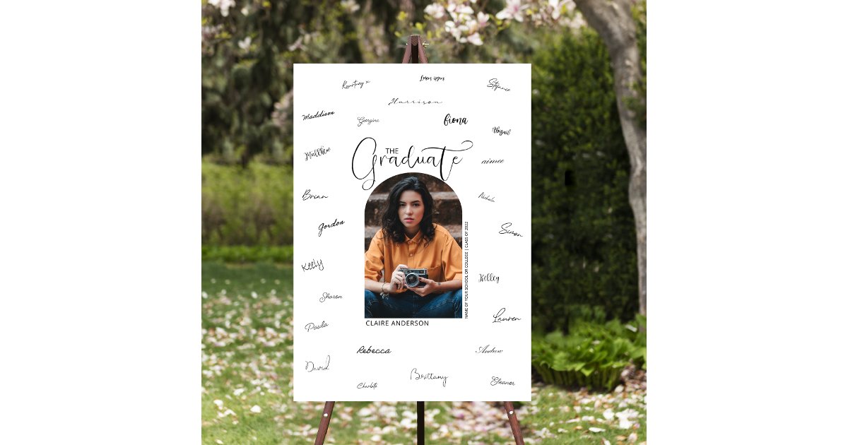 Graduate Arched Photo Graduation Signature Foam Board | Zazzle