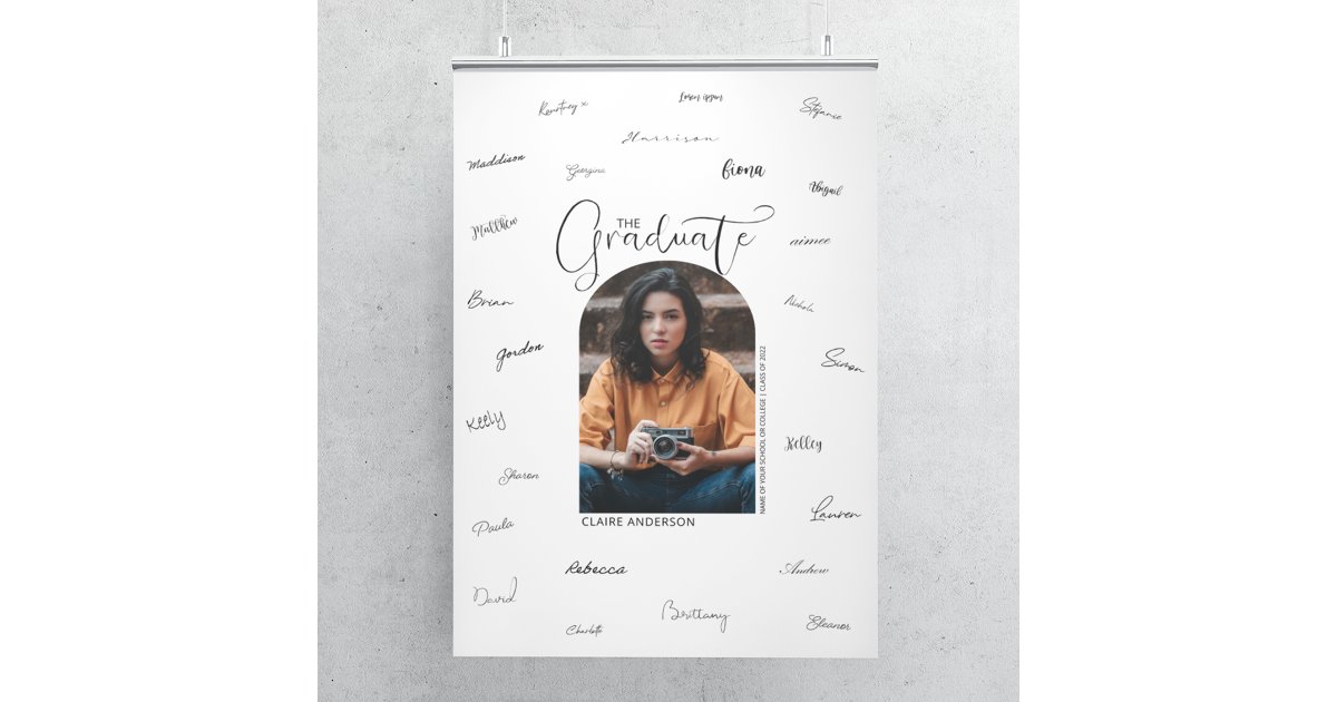 Graduate Arched Photo Graduation Signature Poster | Zazzle