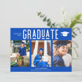 Graduate Blue 3 Photo Graduation | Zazzle