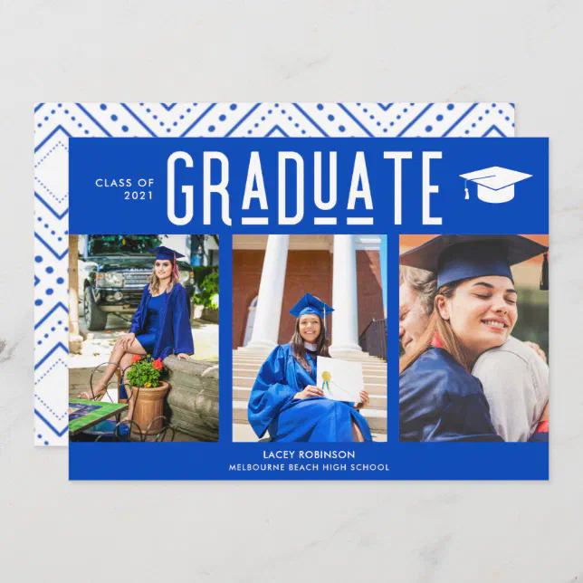 Graduate Blue Graduation Photo Class of 2021 | Zazzle