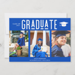 Graduate Blue Graduation Photo Class of 2021 | Zazzle