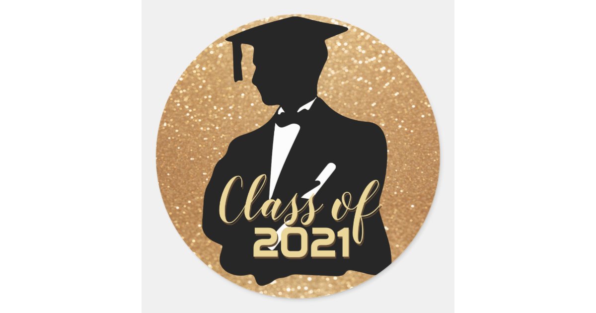 Graduate Boy Student - Class of 20XX Classic Round Sticker | Zazzle