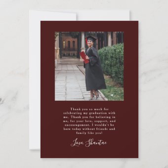 Graduate Burgundy Gold Graduation Announcement | Zazzle