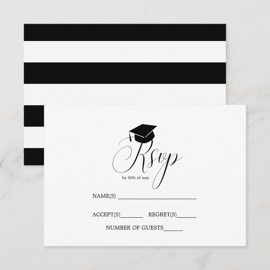 Graduate Cap Graduation Party Typography RSVP Invitation | Zazzle