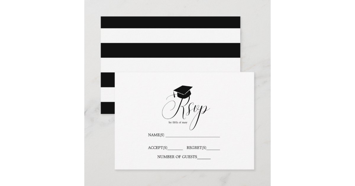 Graduate Cap Graduation Party Typography RSVP Invitation | Zazzle