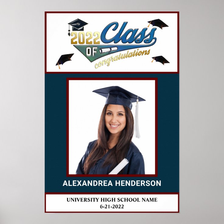 Graduate Class 2022 Photo Congratulations Custom Poster | Zazzle