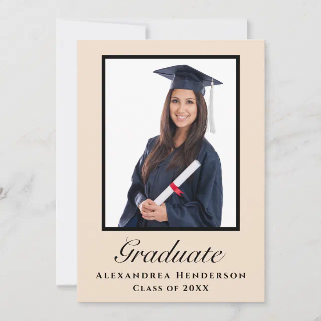 Graduate Class Graduation Party Photo Personalize Invitation | Zazzle