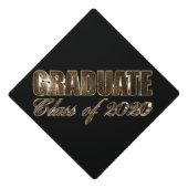 Graduate Class of 2020 Black and Gold Typography Graduation Cap Topper ...