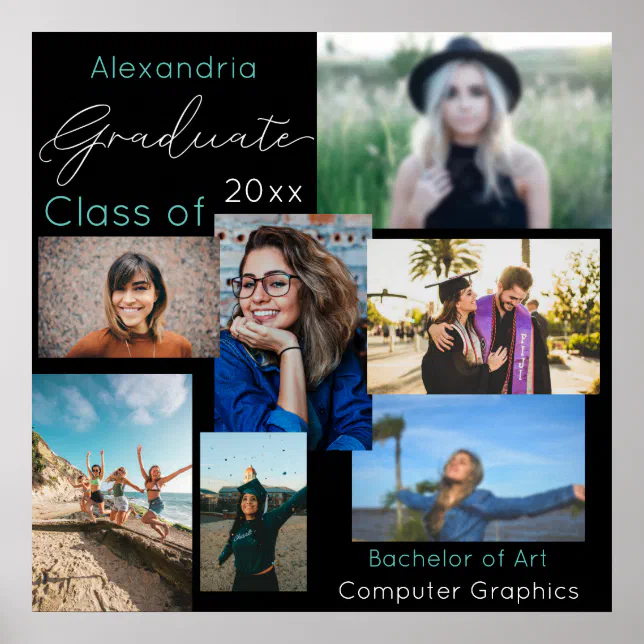 Graduate Class of Custom Photo Collage 2 Poster | Zazzle