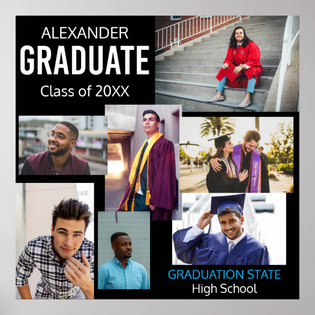 Graduate Class of Custom Photo Collage 5 Poster | Zazzle