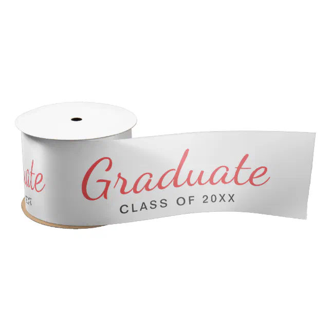 Graduate Class of Simple Modern Graduation Satin Ribbon | Zazzle