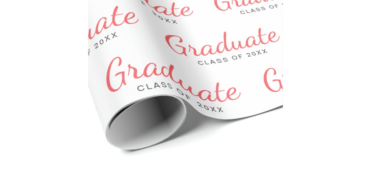 Graduate Class of Simple Modern Graduation Wrapping Paper | Zazzle